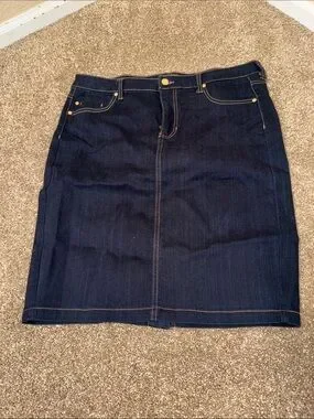 Liverpool | Skirts | Liverpool Skirt Dark Blue Denim Jean Pencil ...